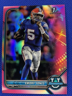 2022 #6 Emory Jones Bowman University 1st Chrome Pink Refractor | eBay