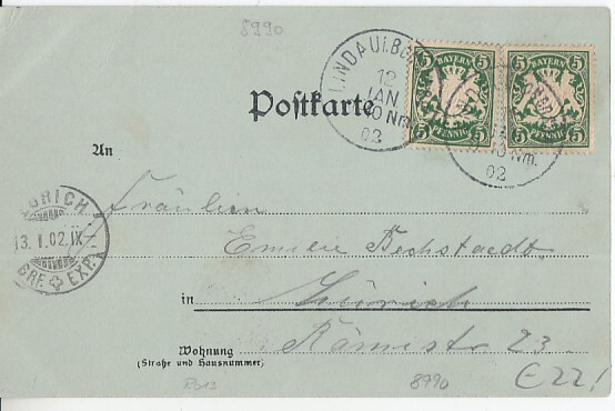 Postcard Bavaria Greetings from Lindau Lake Constance 1902 | eBay