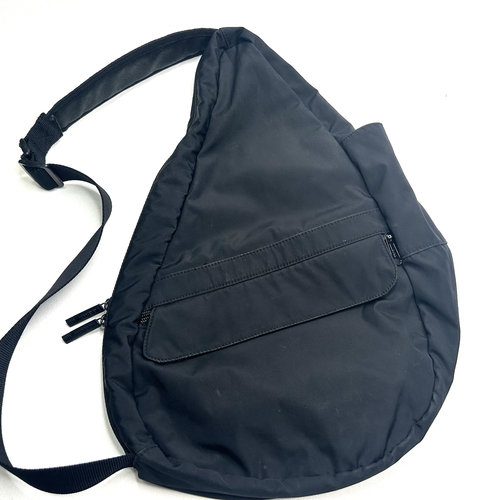Large LL BEAN AMERIBAG Sling Bag Backpack Black Fabric Shoulder Healthy ...