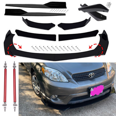 Glossy Black Front Bumper Lips Splitter Lower Spoiler Body For Toyota ...