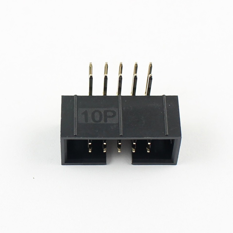 10Pcs 2.54mm 2x5 Pin 10 Pin Right Angle Male Shrouded IDC Box Header ...