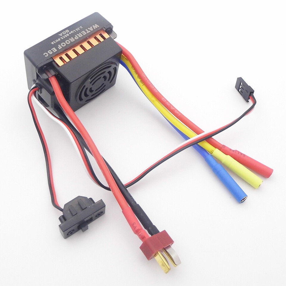 3S Waterproof 60A ESC & 3650 KV4300 Brushless Motor fr RC Car Truck ...
