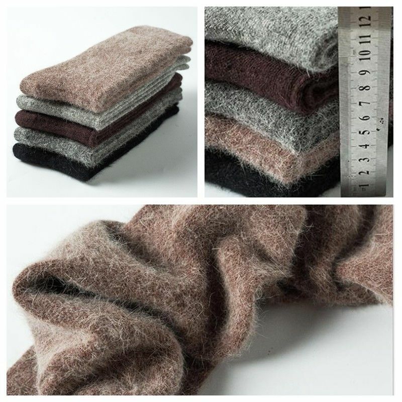 Angora Cashmere Wool Sock Mens Socks Comfortable Warm Pure Color 1 ...