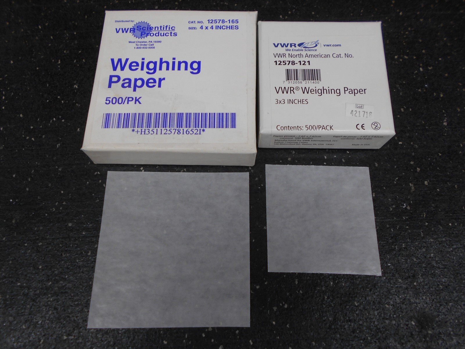 VWR WEIGHING PAPER 3"x 3" 12578 & 4"x 4" 12578 165 LOT OF 1000 | eBay