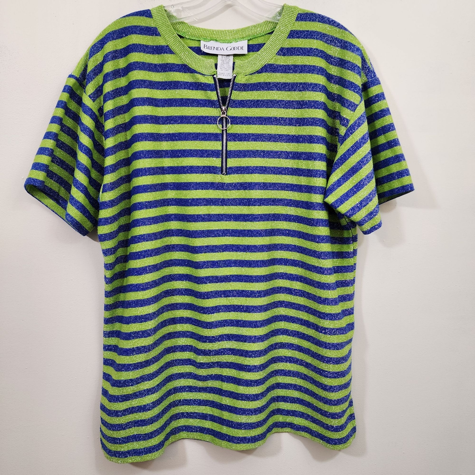 Vintage Brenda Goode sparkly blue & lime green short … - Gem