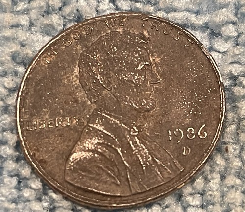 1986-D penny skinny Lincoln Incomplete Plating Error Coin With Die ...