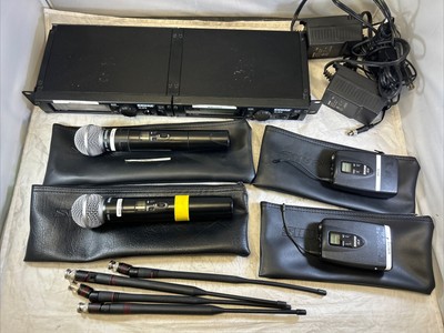 2x Shure Wireless Microphone System ULXP4 J1 554-590MHz ULX2 SM58 ULX1 ...