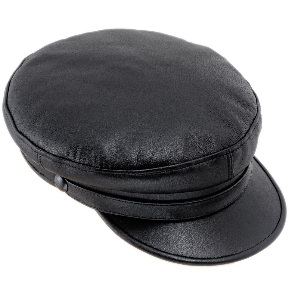 Sterkowski TRAWLER Leather Sailor Cap Breton Fiddler Mariner Greek | eBay