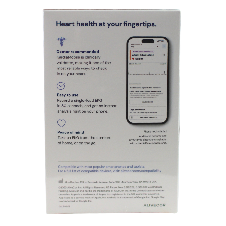 AliveCor AC-009-UA-DI KardiaMobile Wireless Personal EKG Monitor NEW ...