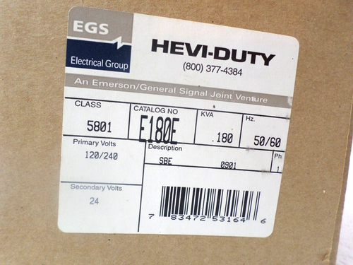 EGS Hevi-Duty Elec Transformer 120/240v 24 Secondary New Open Box | eBay