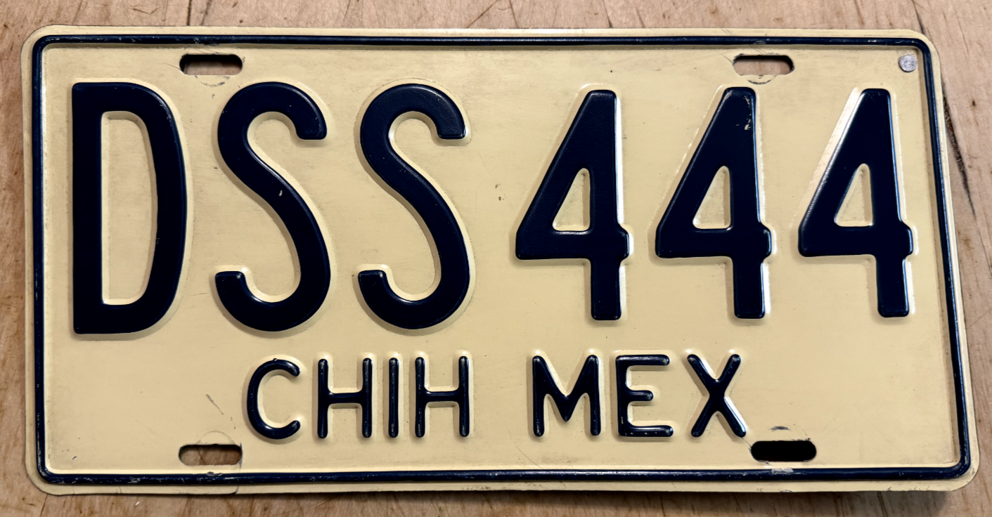 CHIHUAHUA MEXICO MEX MEXICAN LICENSE PLATE " DSS 444 " REPEATING 4s | eBay