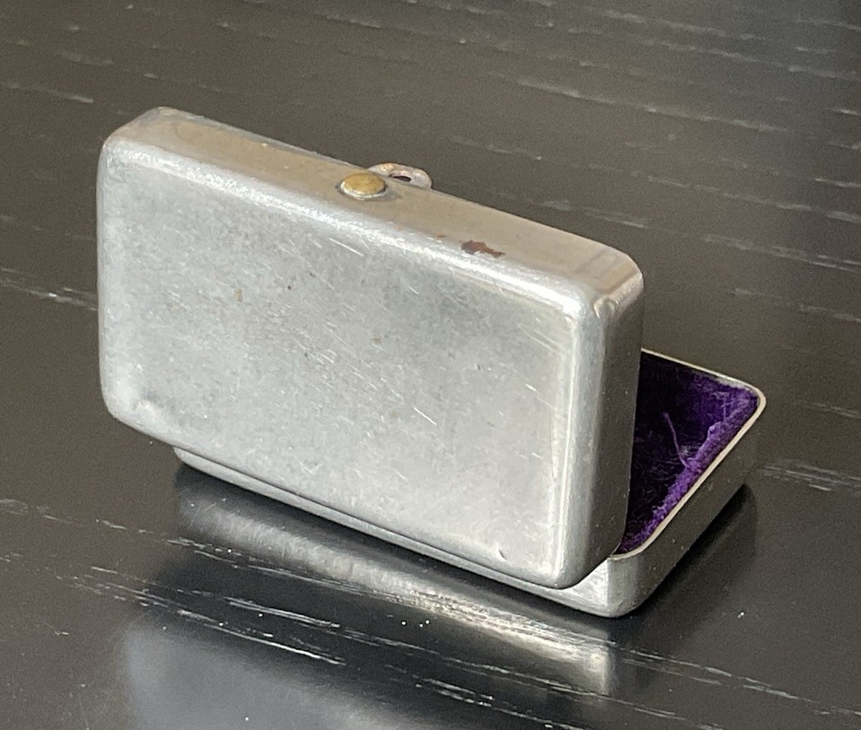 Antique DRGM lined Hinged Lidded White Metal Pill Box | eBay UK