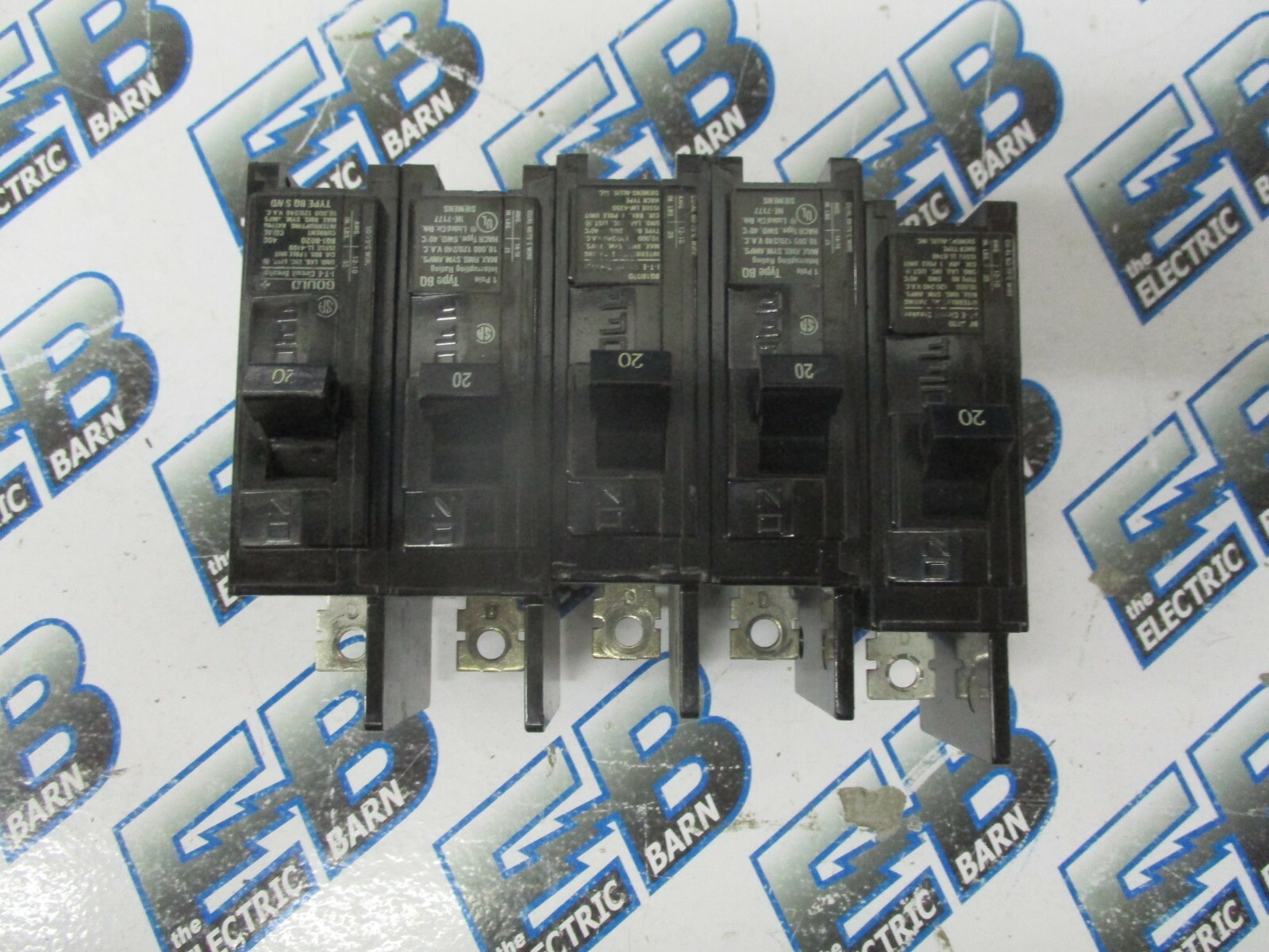 SIEMENS ITE BQ1B020, (5) 20 Amp, 120 Volt, 1 Pole, Circuit Breaker ...