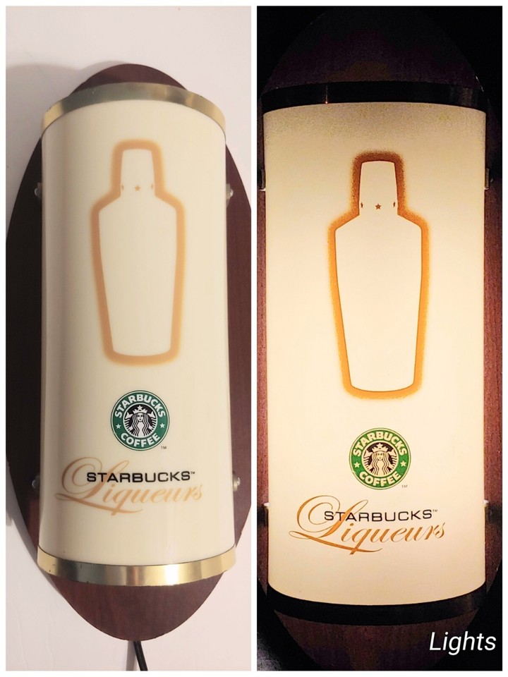 Vtg Starbucks Light Lamp Liqueur Lg Wall Sconce Sign Coffee Bar ...