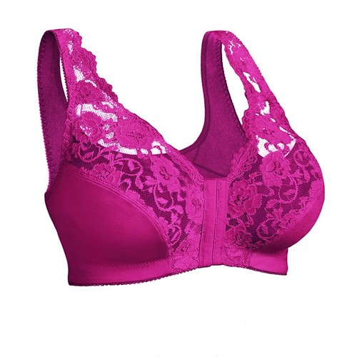 Front Closure Bra Plus Size Women Bras Soft Plunge Lace Sheer Sexy