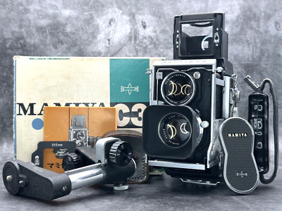 [Near MINT in BOX] MAMIYA C3 Professional TLR Film Camera w/Girp, Hood ...