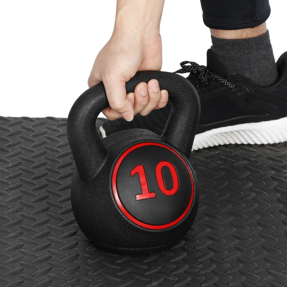 3-Piece Kettlebell Set Exercise Fitness Weight Set Include 5 lbs, 10 ...