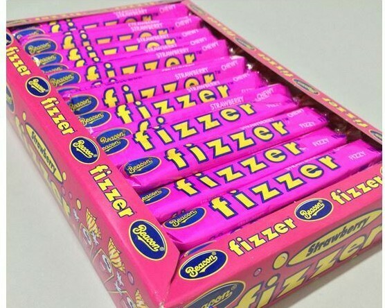 72 STRAWBERRY FIZZERS CHEWY PINK LOLLIES FIZZER CANDY BUFFET KIDS PARTY ...