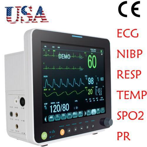Carejoy 12inch ICU Vital Signs Patient Monitor SpO2/PR/NIBP/ECG/RESP ...