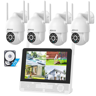 ANRAN Wireless5MP Security Camera System Outdoor 10"Monitor 8CH NVR Kit ...