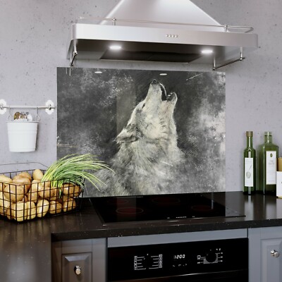 Glass Splashback Kitchen Tile Cooker Panel ANY SIZE Paint Sketch Wild ...