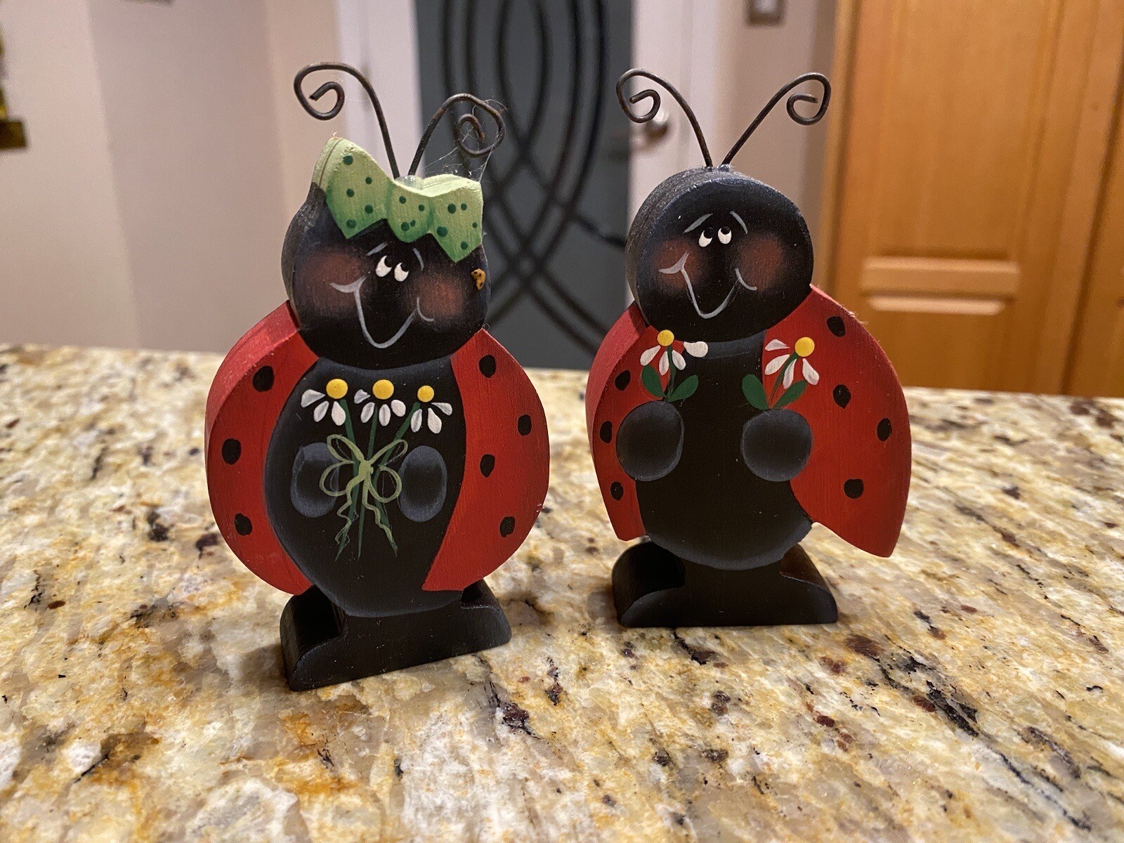 Wood Hand Painted Wood Cut Outs Mr and Mrs LADYBUG Figures Very Cute | eBay