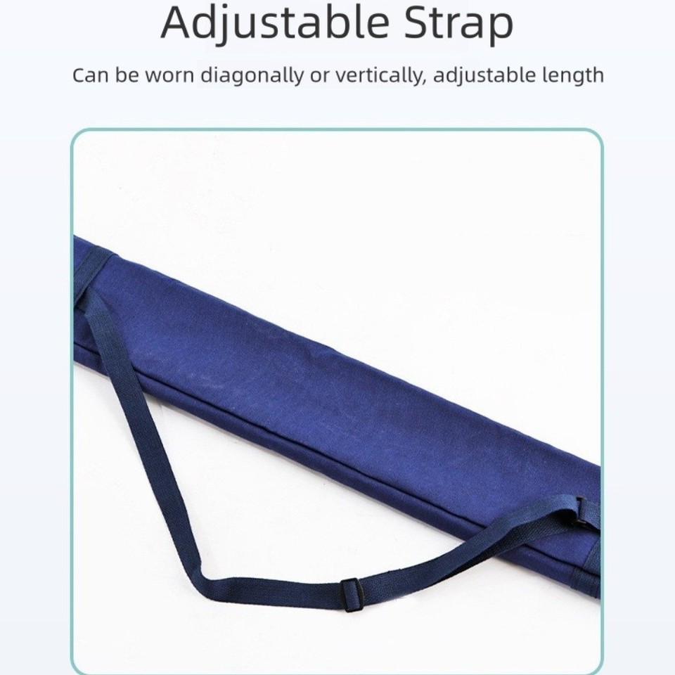 Canvas Folding Fishing Rod Bag with Elastic Closure Large Capacity for ...