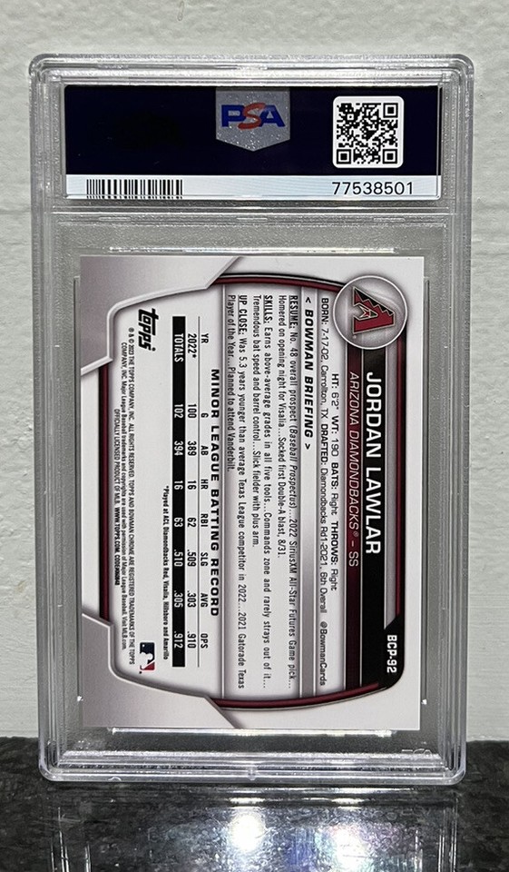 JORDAN LAWLER ORANGE BOWMAN SAPPHIRE /50-ARIZONA DiamondBacks PSA 9 | eBay