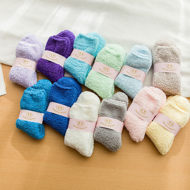 3-6Pairs Ladies Women Winter Warm Fluffy Bed Socks Lounge Slipper ...