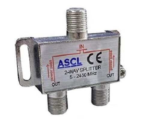 ASCL 1 in 2 Out Aerial TV Splitter suitable for Freeview Virgin Media ...