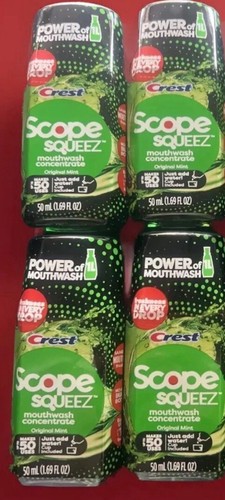 4 Pack Of Crest Scope Squeeze Mouthwash Concentrate Mint Just Add Water ...