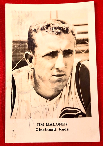 Jim Maloney Signed Autographed Postcard Cincinnati Reds MLB Postmarked ...