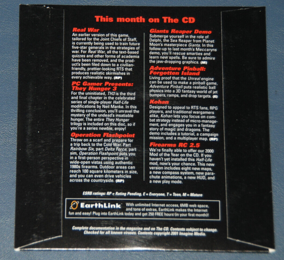 PC Gamer Demo CD - June 2001 - Disc 7.3 - Real War & More | eBay