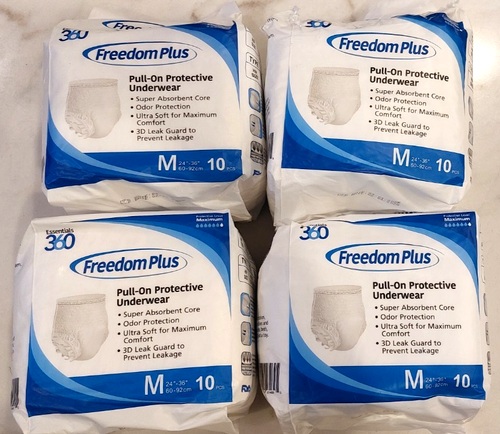 Freedom Plus M Adult Diapers, Maximum Absorbency Incontinence Underwear ...
