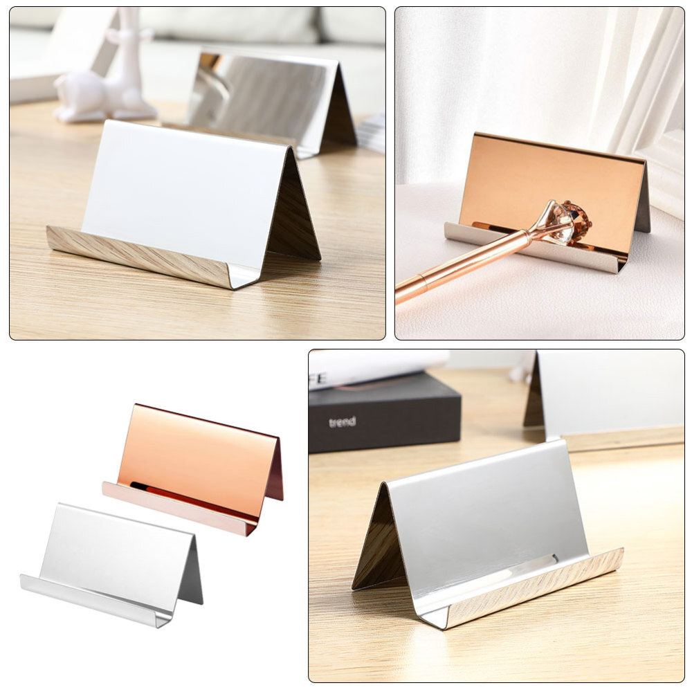 3 Count Business Card Holder Display Convenient Office Metal | eBay