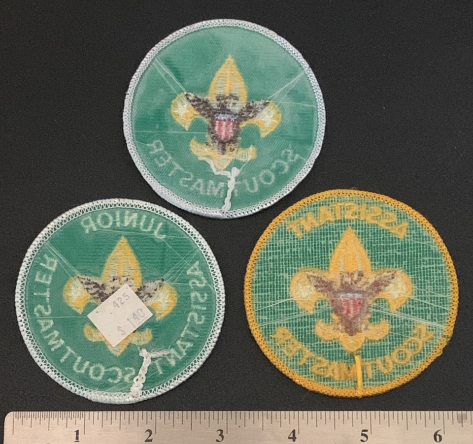 3 NOS SCOUTMASTER & ASSISTANT Boy Scout Position PATCHES BSA Leader ...