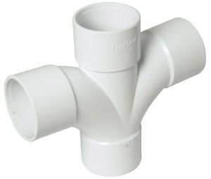 40mm 43mm (1 1/2") Double Branch Cross Tee Waste Pipe 4-Way Junction ...