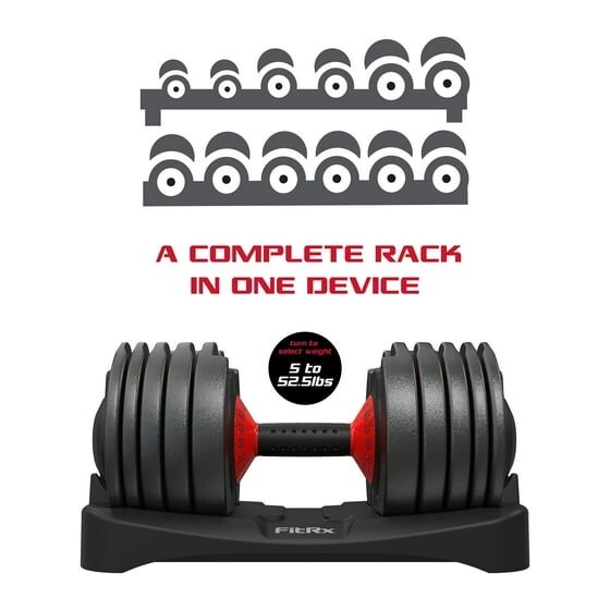 Dumbbell Weights Set 5-52.5Lbs Quick-Select Adjustable Compact Training ...