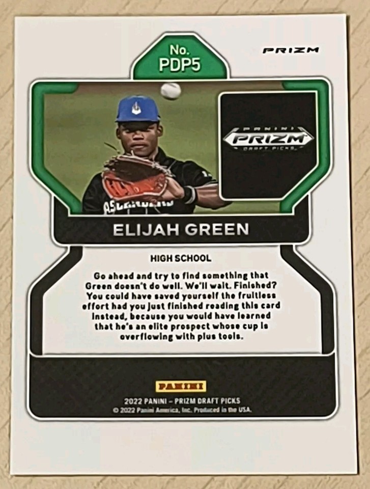 2022 Panini Prizm Draft Picks #PDP5 Elijah Green Neon Pink Velocity ...