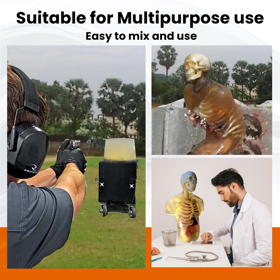 Ballistic Gel Powder 2 lbs - Gelatin Mix for Blocks, Targets and Dummys ...