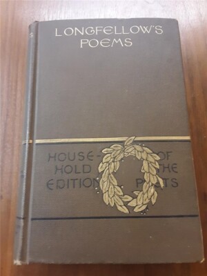 1886 LONGFELLOW'S POEMS Book Henry Wadsworth Hiawatha Dante Miles ...