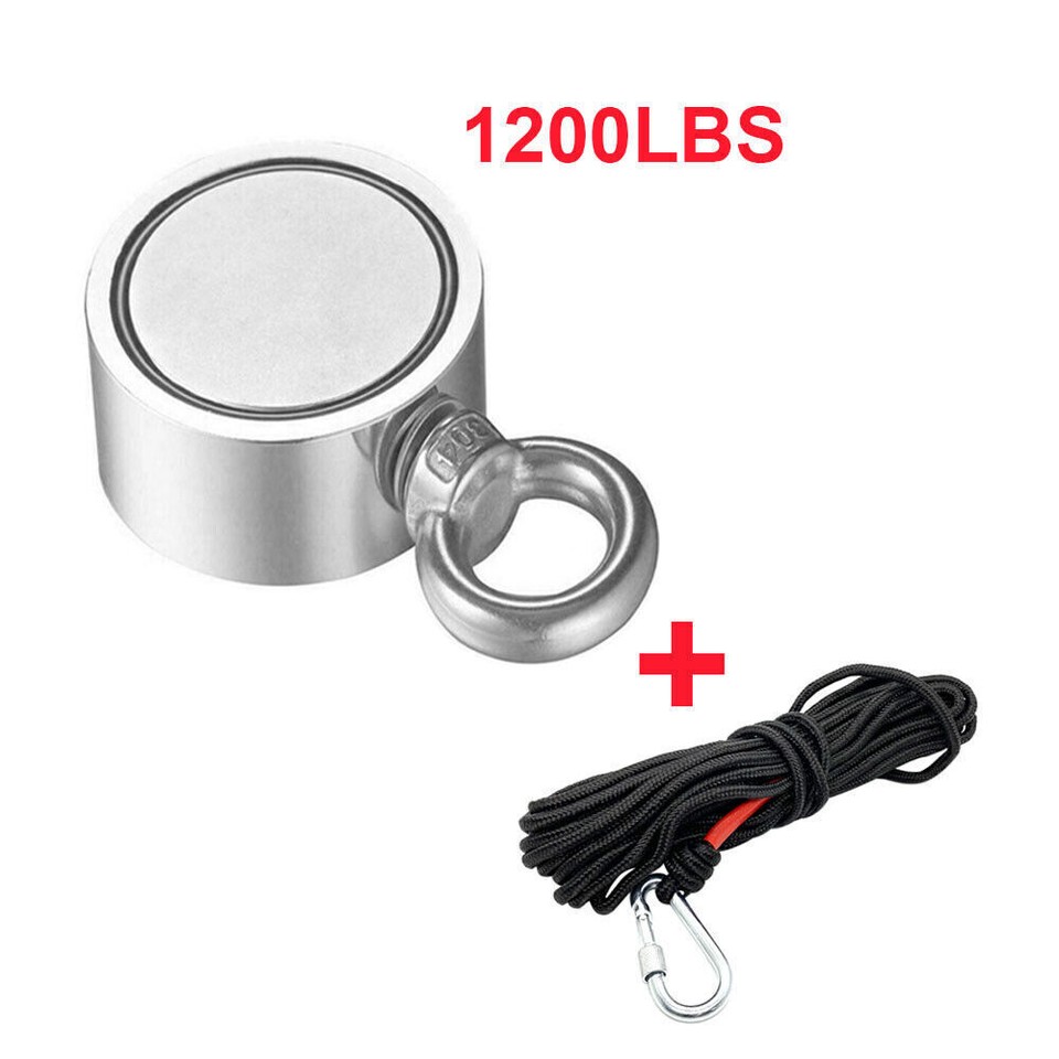 Fishing Magnet Kit Up To 2000lbs Pull Force Super Strong Neodymium ...