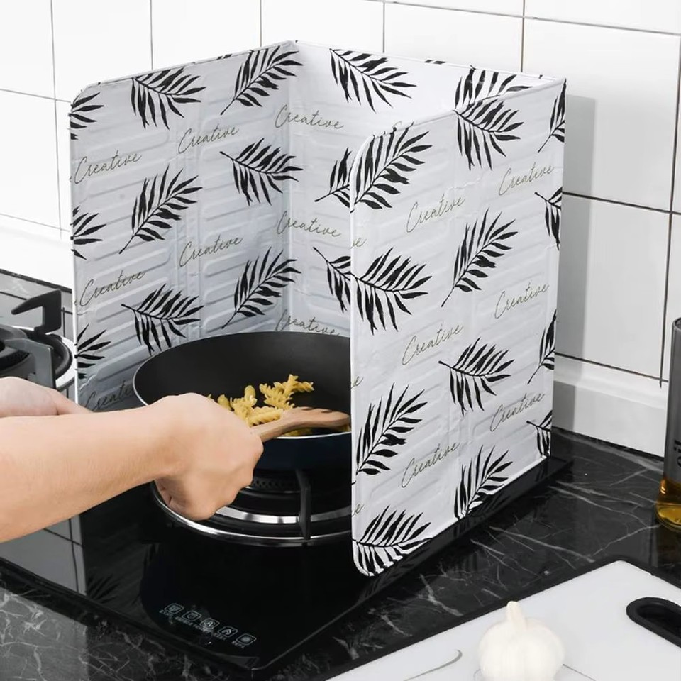 3 Sided Anti Splatter Shield Guard Aluminum Foil Grease Splatter Guard ...
