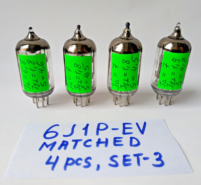 4x 6J1P-EV = 6AK5 EF95 6F32 6J1 Pentode Tube GOLD GRID MATCHED QUAD ...