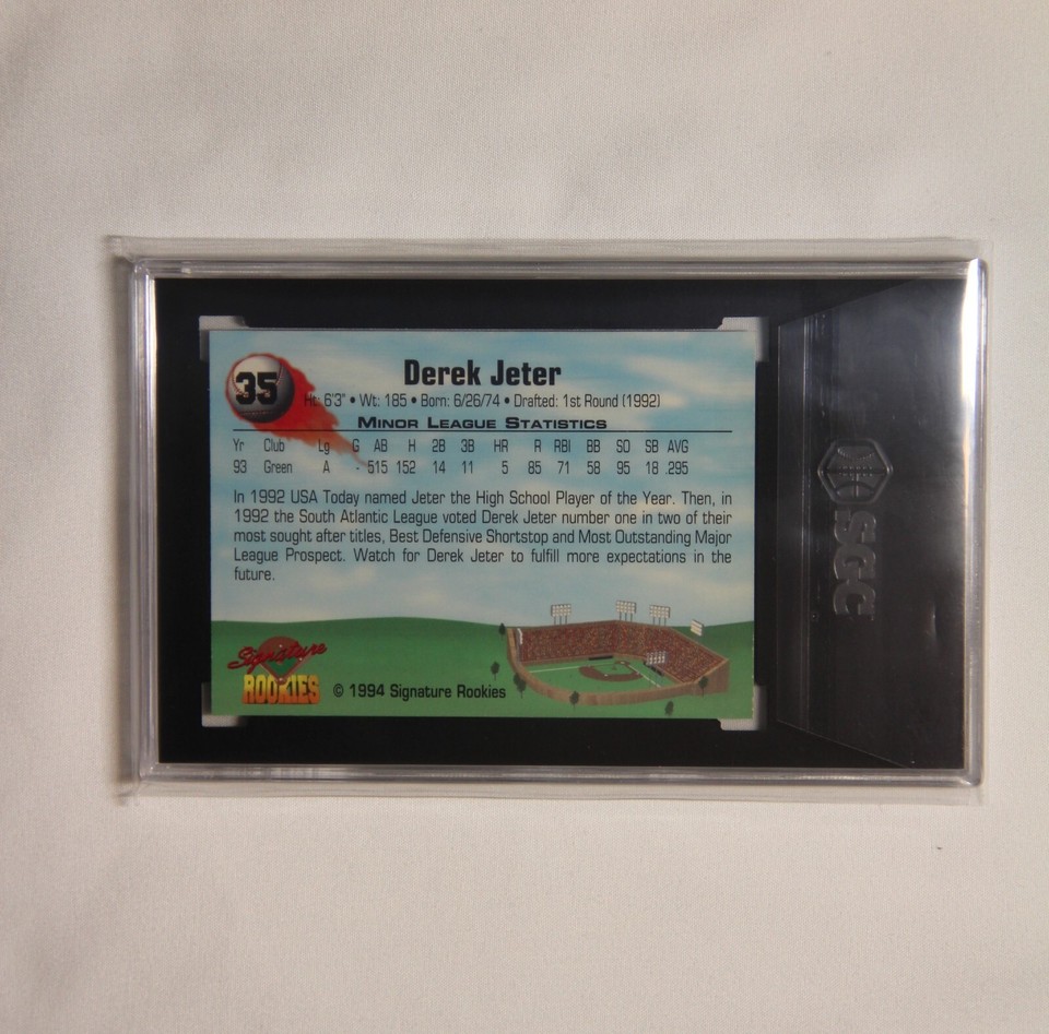 1994 Signature Rookies #35 Derek Jeter Auto. SGC Graded 7 NM Card, 10 ...