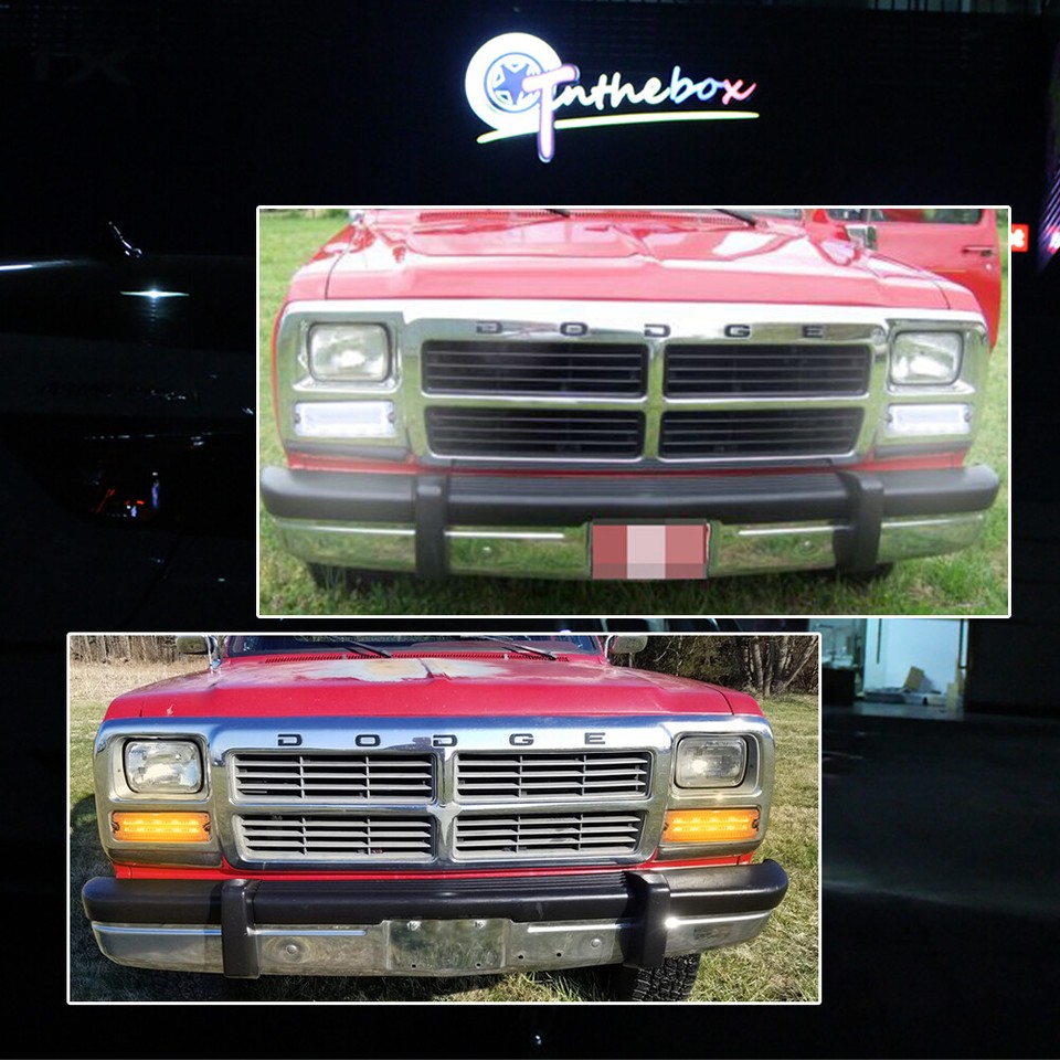 Clear Switchback LED DRL Turn Signal Lights For 91-93 Dodge D150 D250 ...