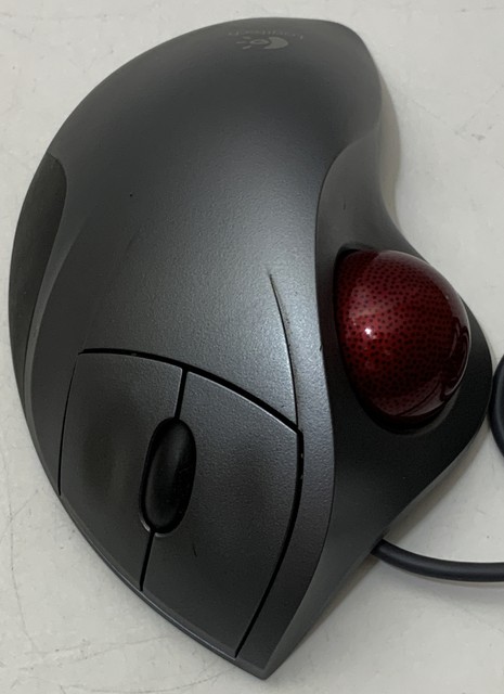 Logitech Dark Silver T-BB18 TrackMan Red Ball Wheel Optical Mouse 810 ...