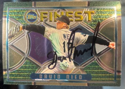 DAVID NIED 1995 Topps Finest Colorado ROCKIES Baseball Card #77 AUTO ...