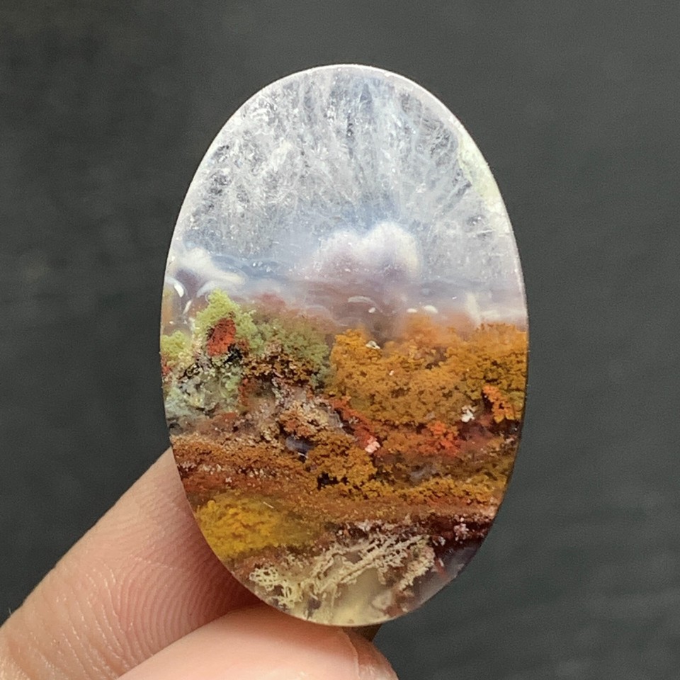 Scenic Moss Agate Cabochon 27x18x7mm High Quality 25 ct | eBay