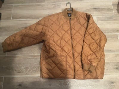 Foot Locker Quilted Puffer Jacket Full Zip Up Brown/Tan Mens XXL | eBay